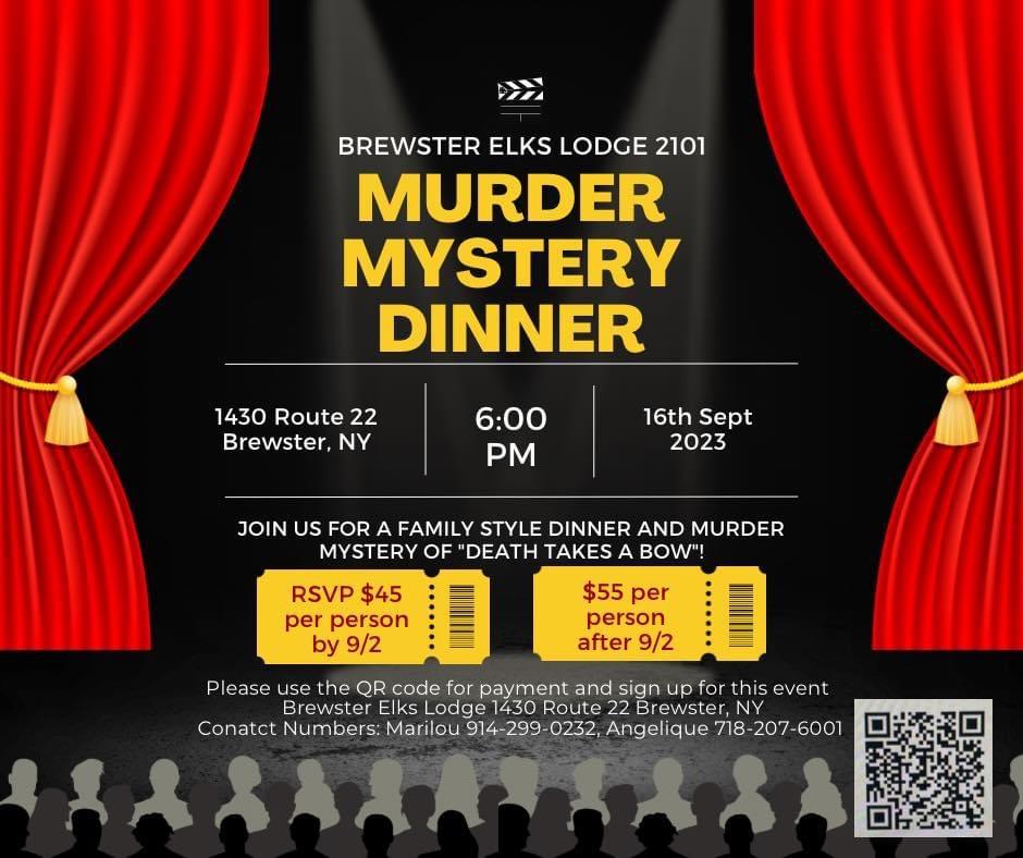 Brewster Elks 2101 - Murder Mystery Event SOLD OUT & Reminders