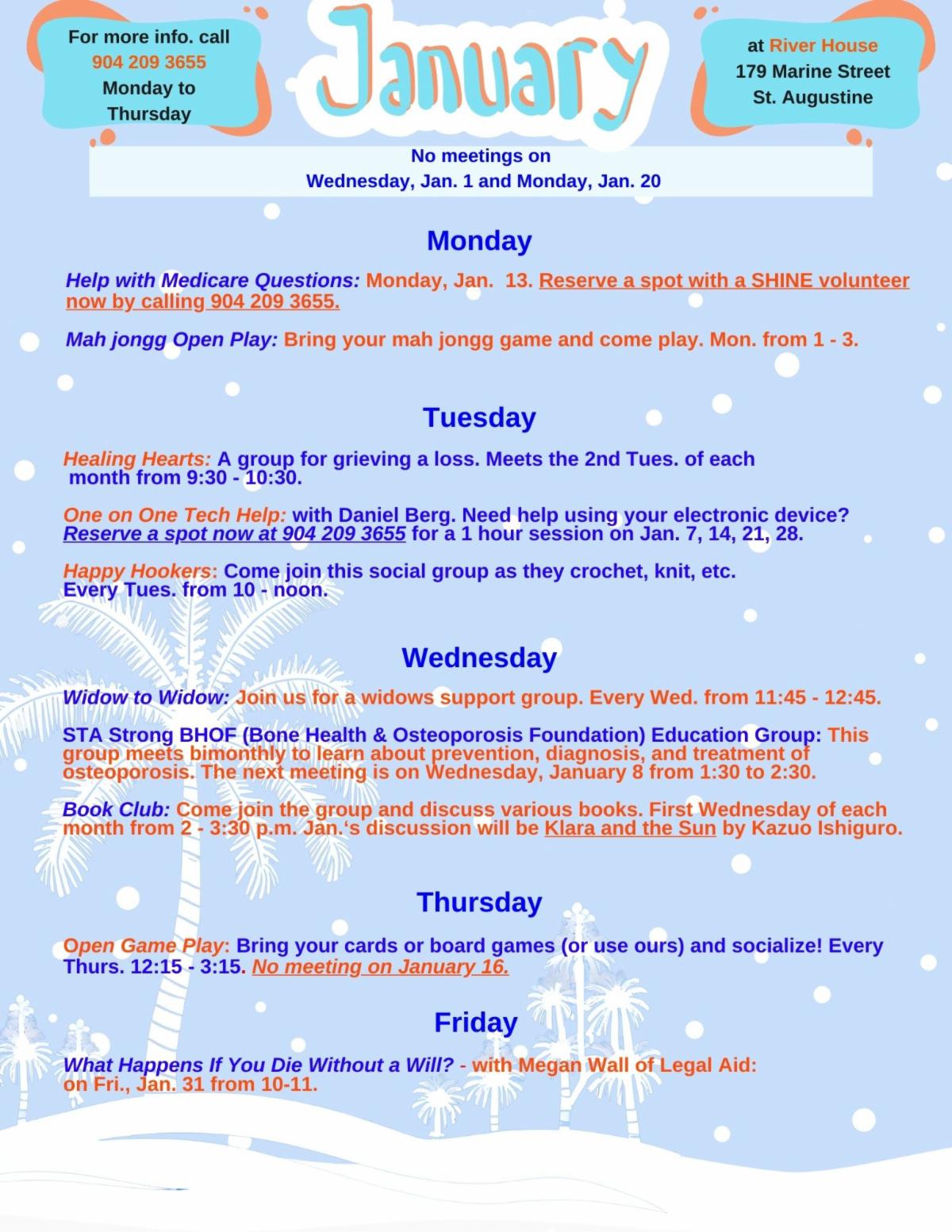 COA This Month: Happy New Year! January Programs & Events, Center ...