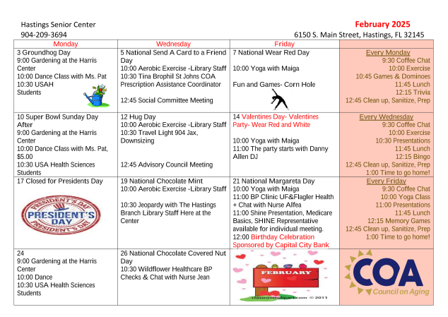 COA This Month: February Events; Tax Help; AARP Safe Driving; Volunteer ...