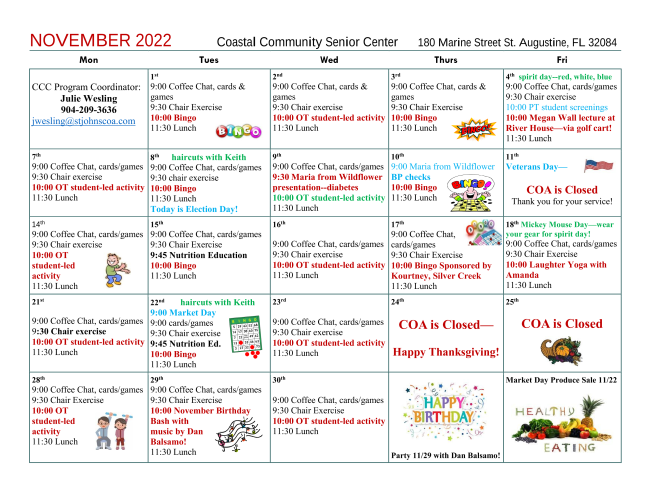 COA This Week: Mobility Week Giveaways; November Calendars; Christmas ...