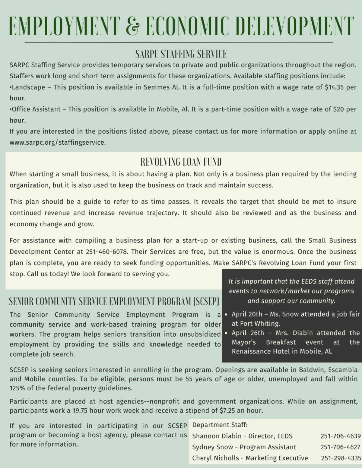 May News from South Alabama Regional Planning Commission