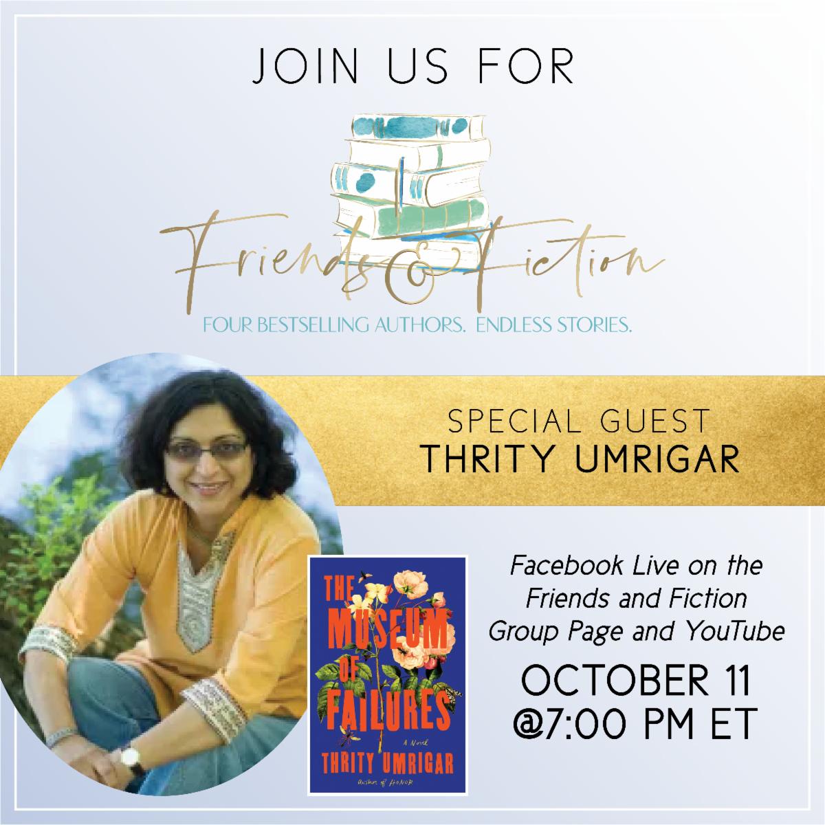 Meet Thrity Umrigar TONIGHT!