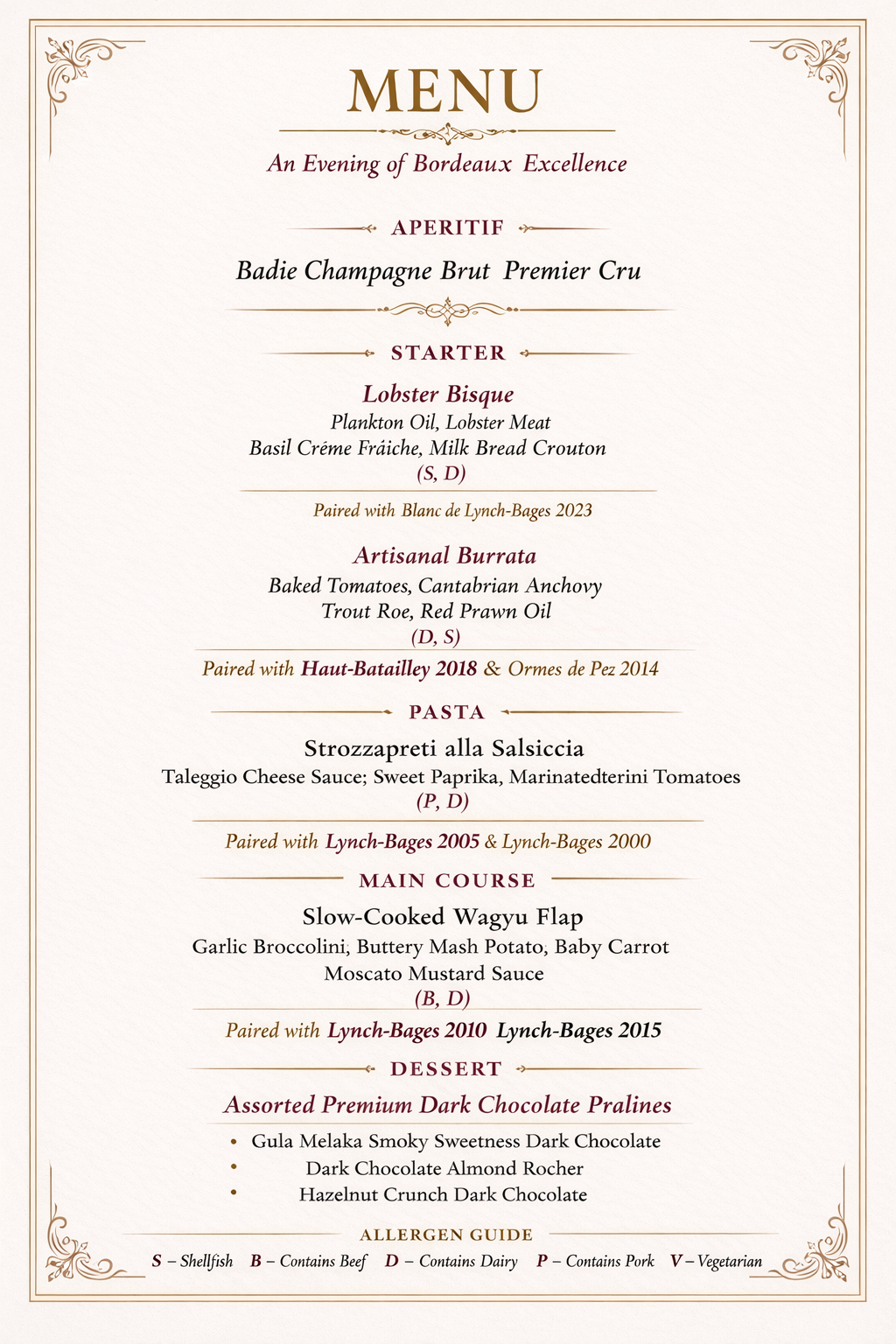 🍷⏱️Château Lynch-Bages Wine Dinner with Jean-Charles Cazes (Château ...