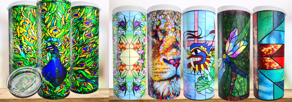 6 stained glass sublimation tumbler designs for free! Plus FREE SHRINK ...