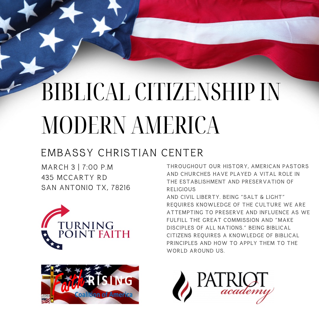 Biblical Citizenship Classes coming to your neighborhood