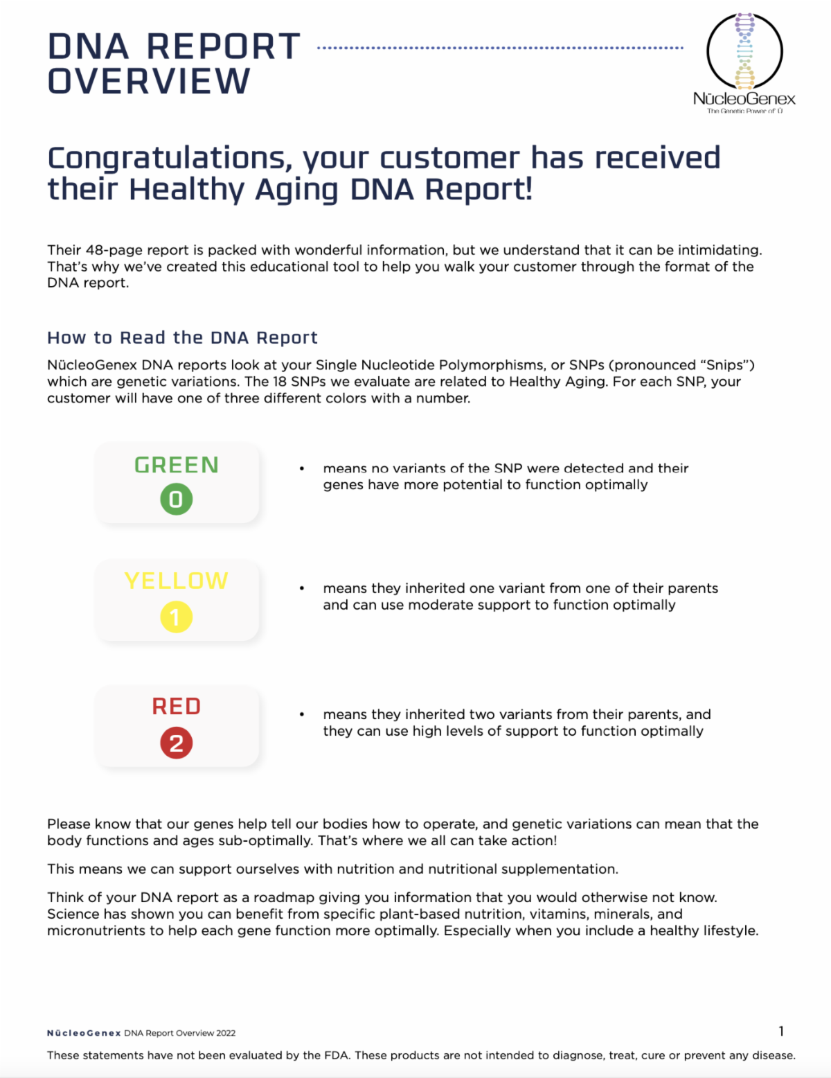 Healthy Aging DNA Report Overview (Guide)