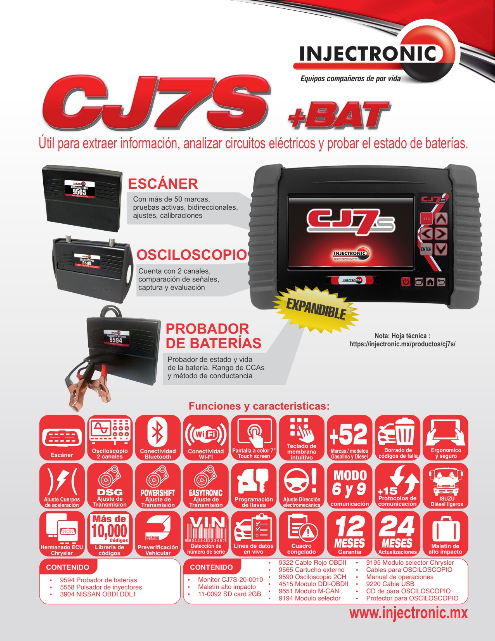 CJ7S, el PRIMER equipo de diagnóstico automotriz CON MÓDULOS.