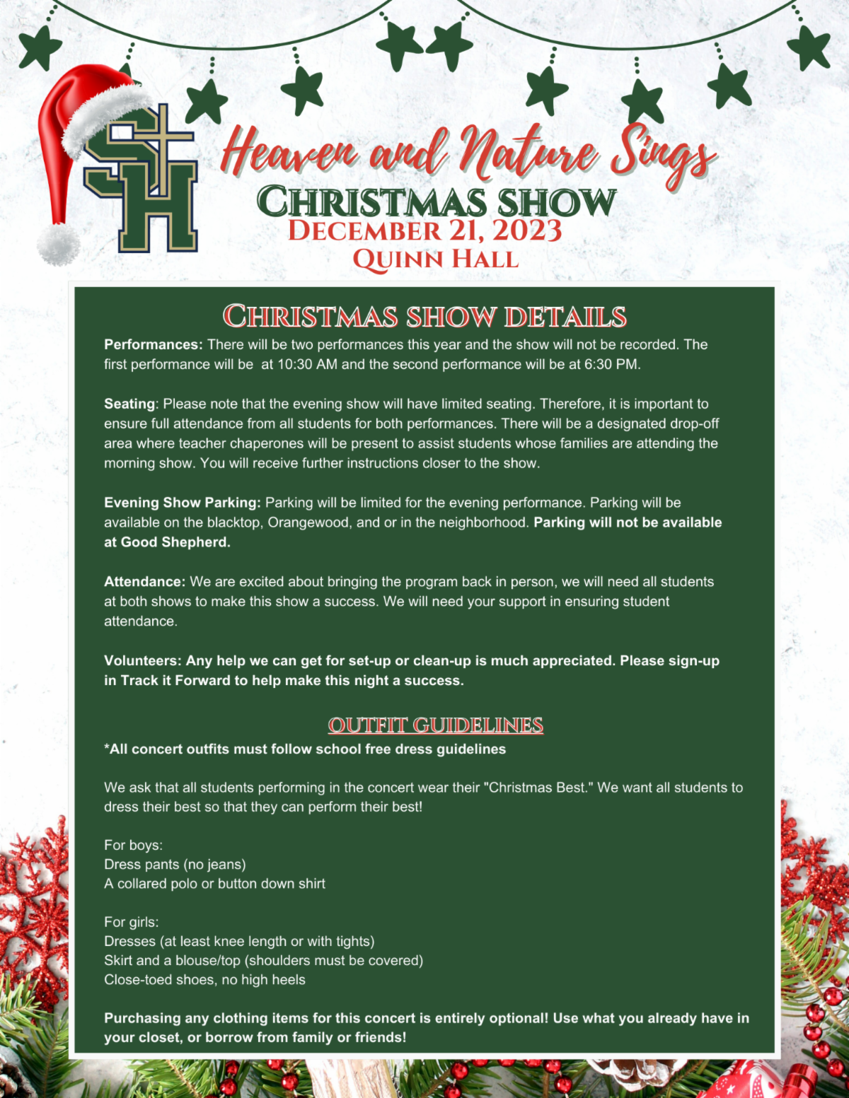 Week of December 3. 2023