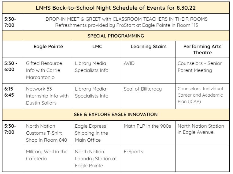 LN Back to School Tonight!