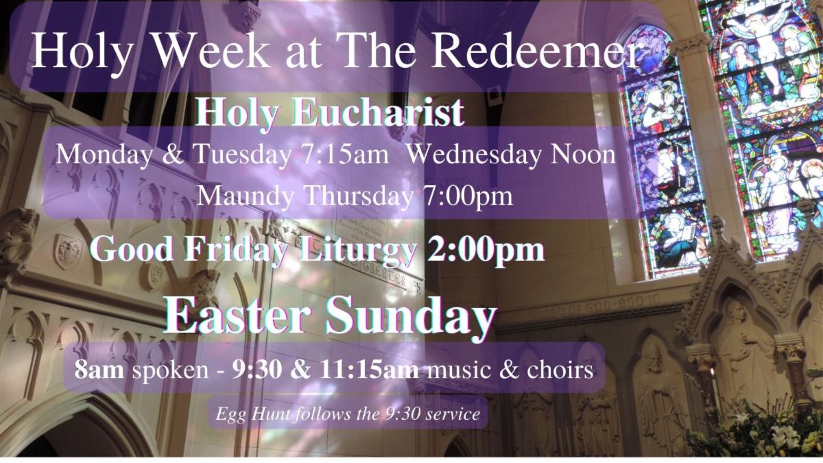 April 9 News from The Redeemer - Easter Sunday
