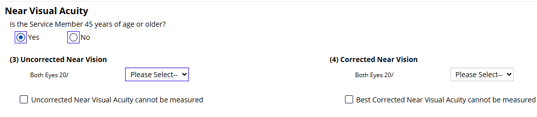 Leidos QTC Health Services RHRP: Vision Screening Form Enhancements