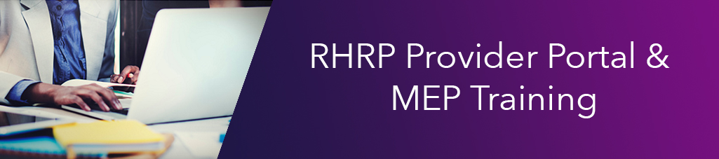 RHRP Provider Portal and MEP Training