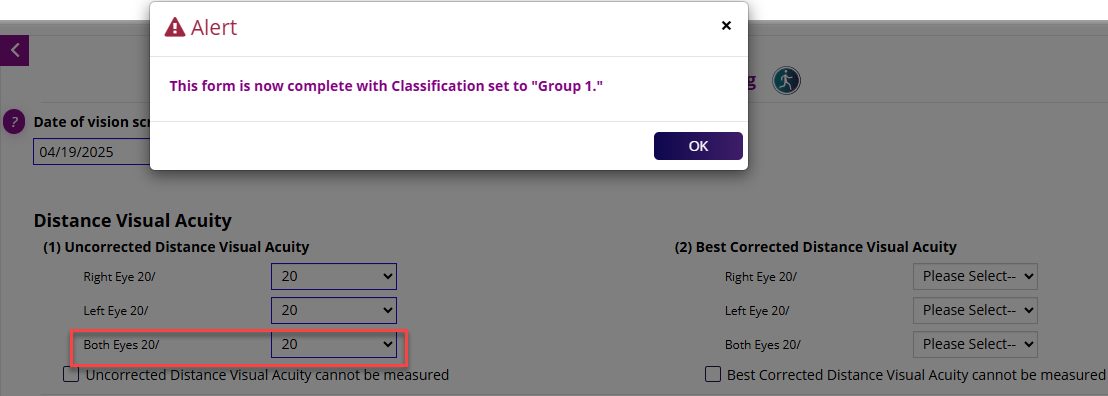 Leidos QTC Health Services RHRP: Vision Screening Form Enhancements