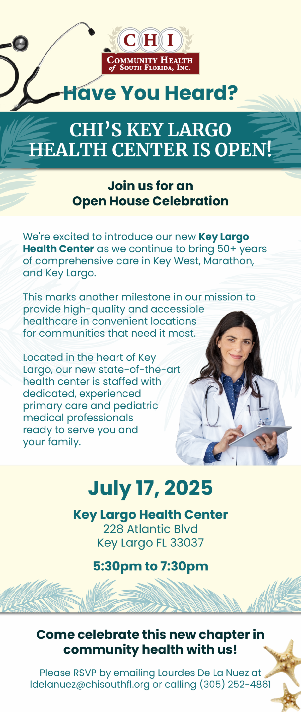 You’re invited to the Key Largo Health Center Open House!