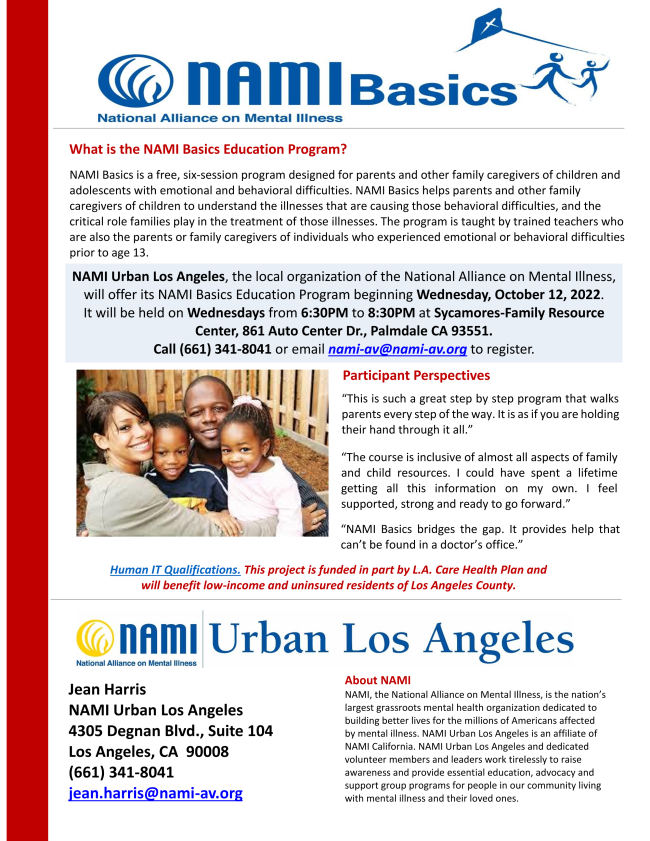 NAMI Familia a Familia empieza Sep 27. Speaker Night and In Person ...