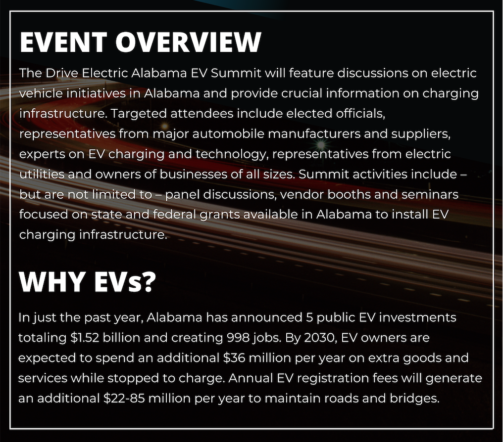Register for the Drive Electric Alabama EV Summit