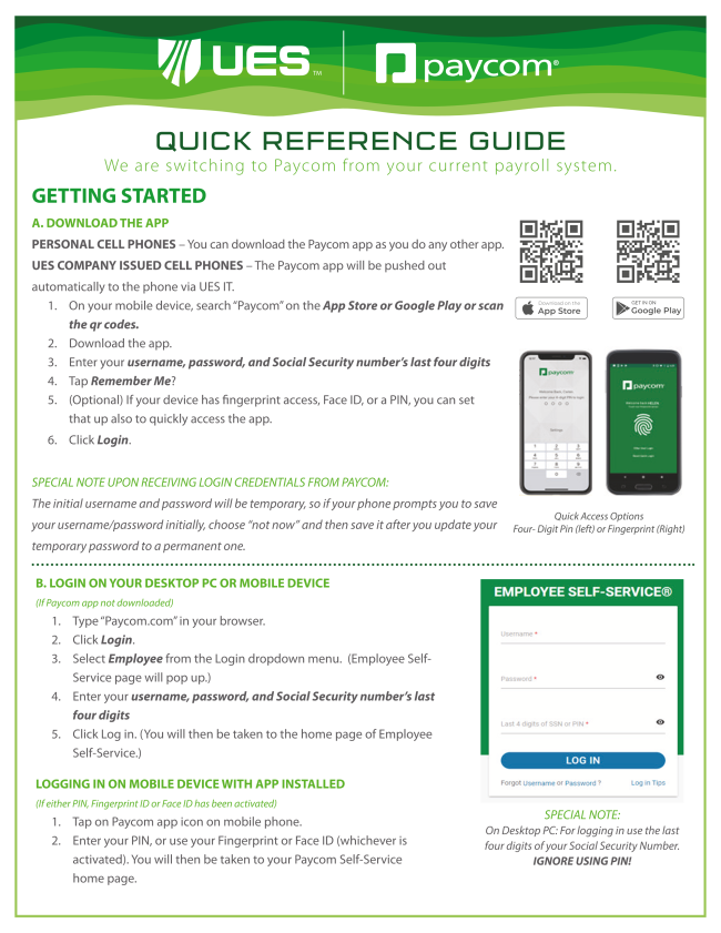 Login to Paycom and set up your account
