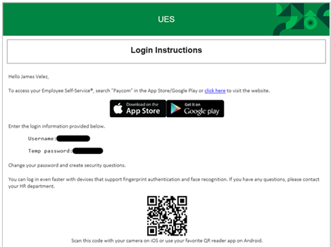 Login to Paycom and set up your account