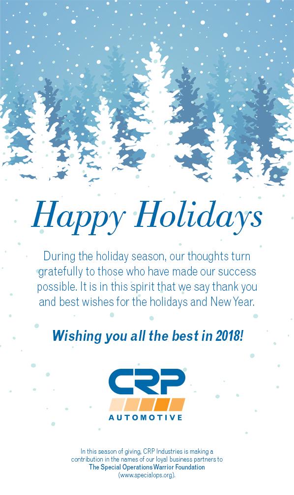 Holiday Wishes from CRP Automotive