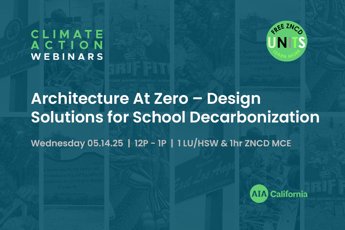 Upcoming Webinar | Architecture At Zero – Design Solutions for School Decarbonization