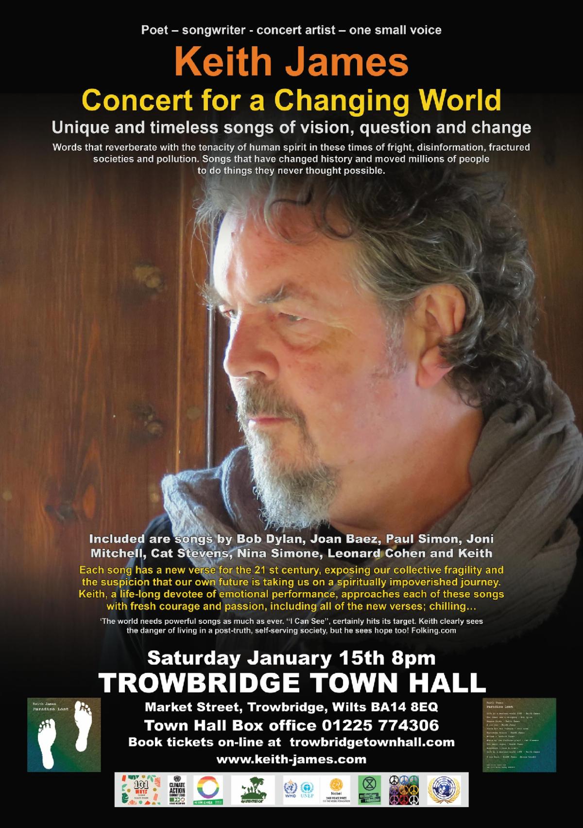 Keith James CONCERT FOR A CHANGING WORLD Trowbridge, Sheffield, Hay ...