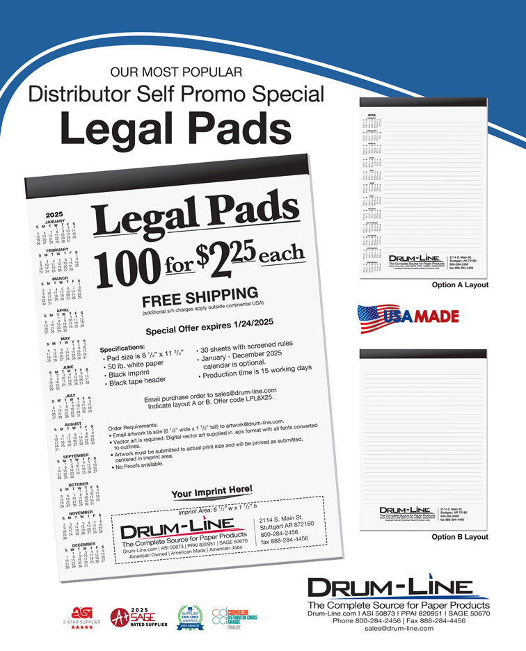Last Week to Order! Legal Pad Self Promo ends Friday 1-24.