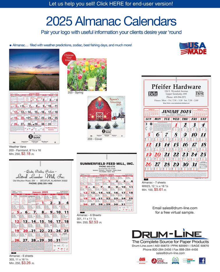 2025 Almanac Calendars: Weather Forecasts, Prime Fishing Days ...