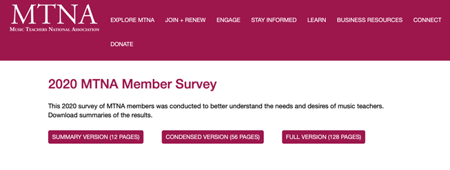 What We Can Learn from the 2020 MTNA Member Survey