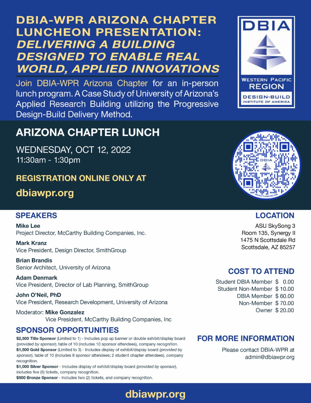 DBIA-WPR Arizona Chapter In-Person Luncheon on October 12, 2022 ...