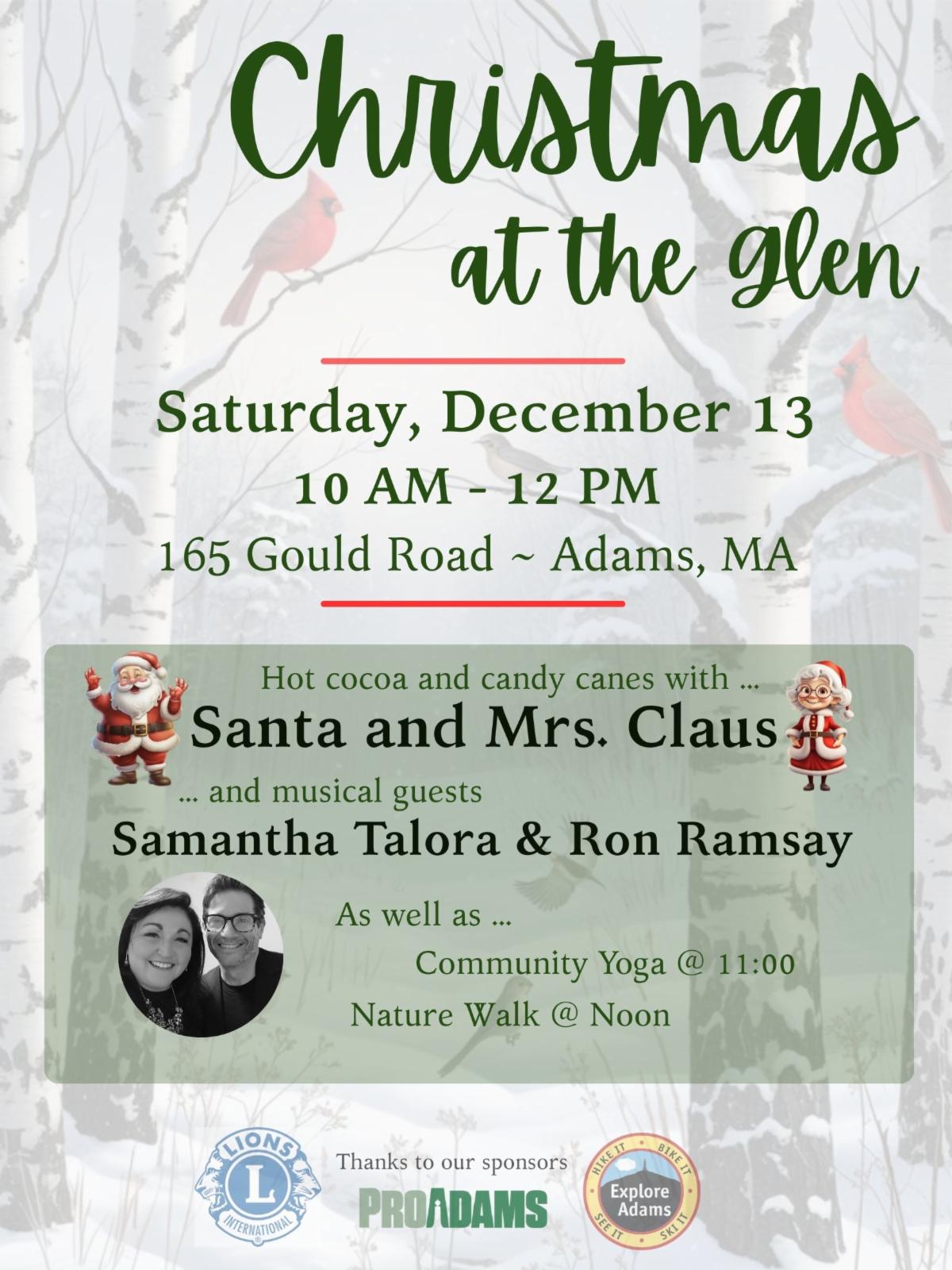 Santa Claus is coming to...Greylock Glen!