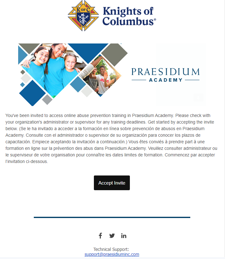 Environnement sécuritaire : transition vers Praesidium Academy