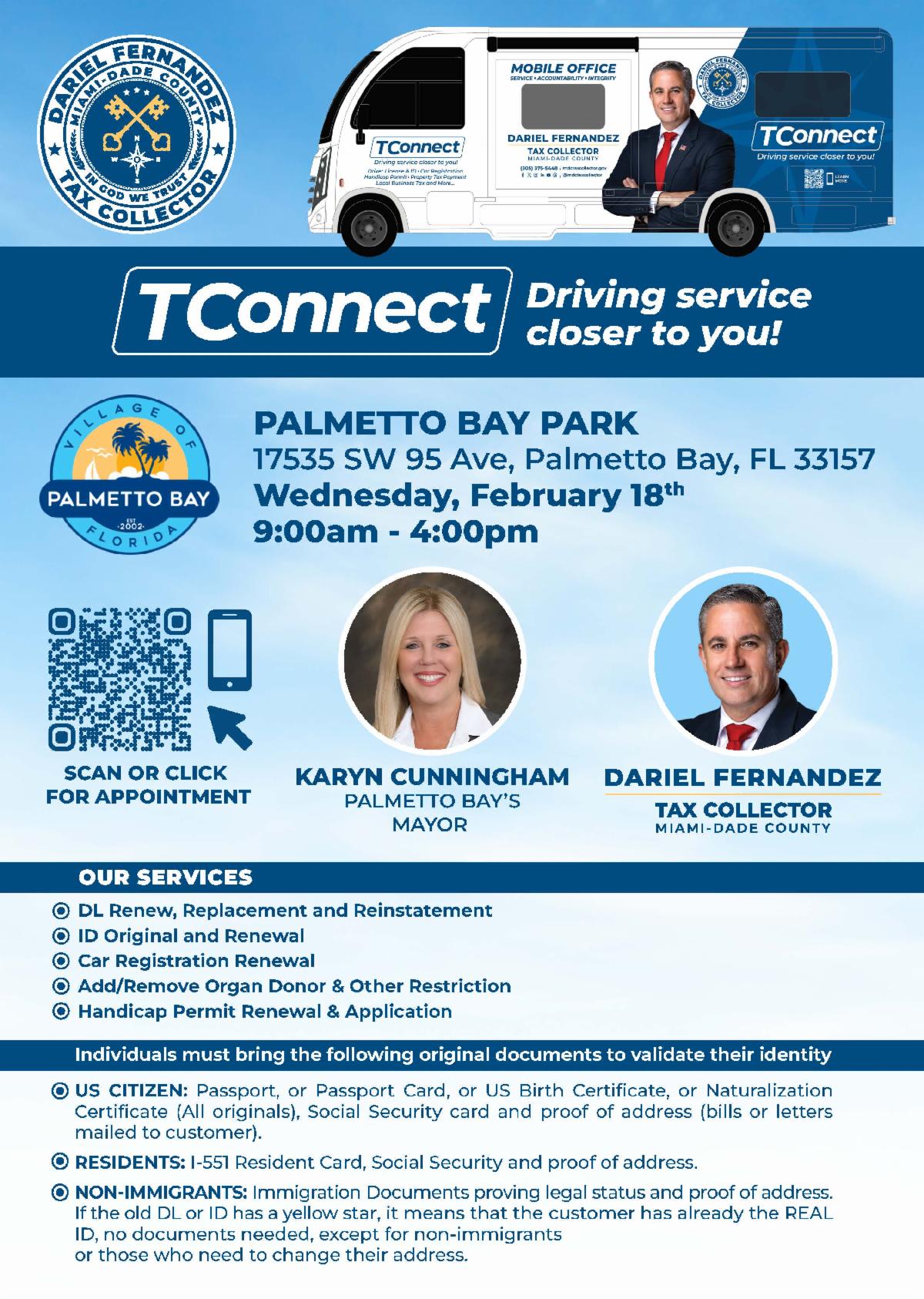 The Tax Collector's mobile office is coming to Palmetto Bay!