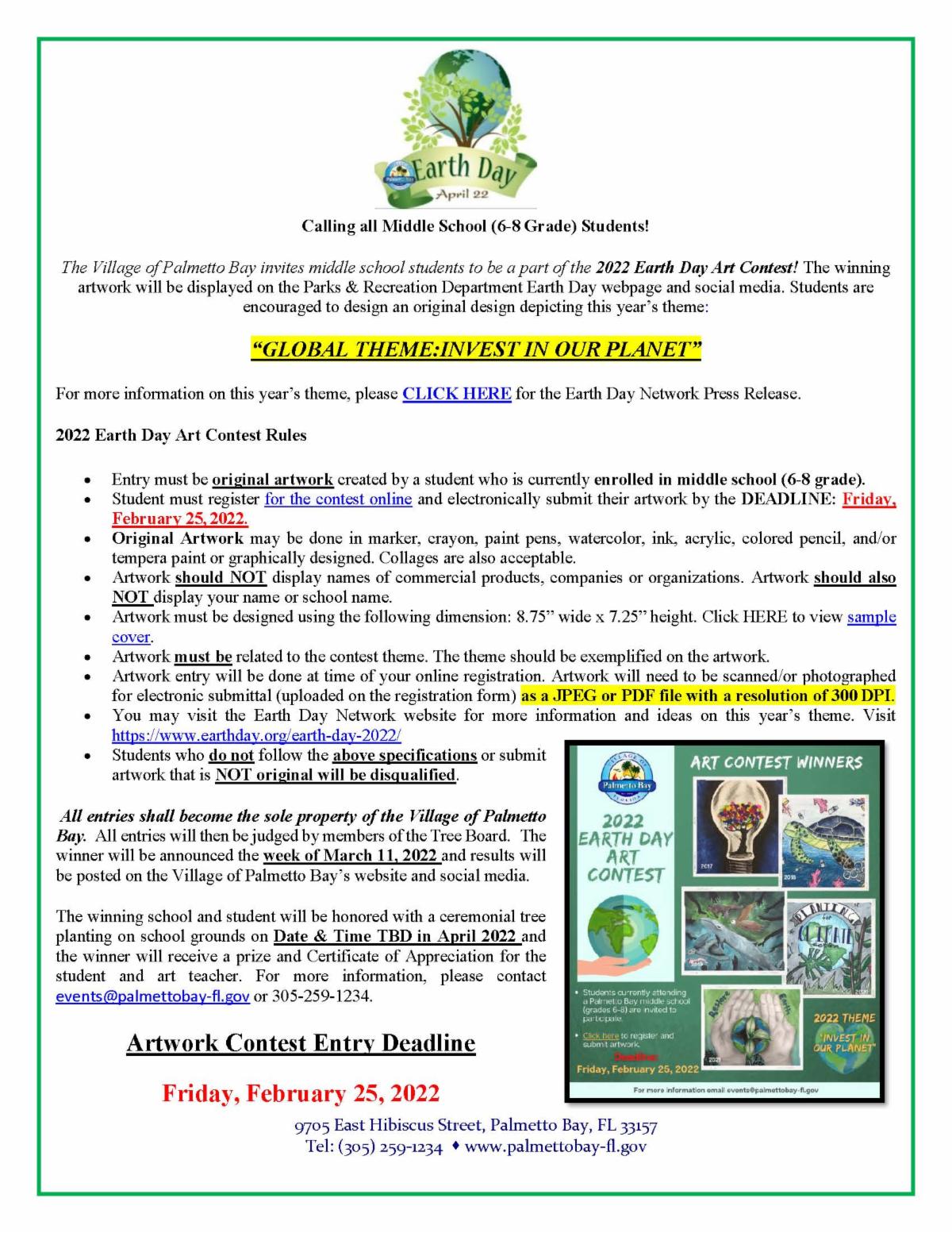 Enter Earth Day Art Contest