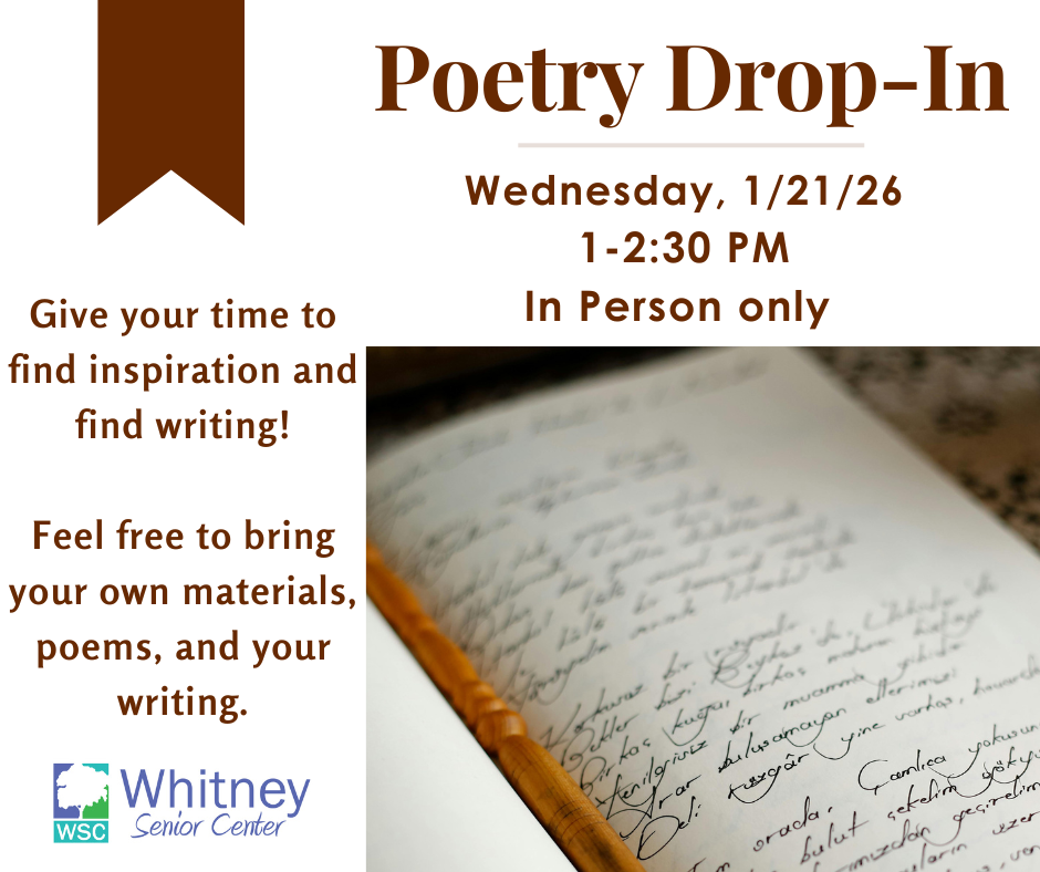 Closed for MLK, Health Care Directives, Technology Talks, Poetry Drop ...