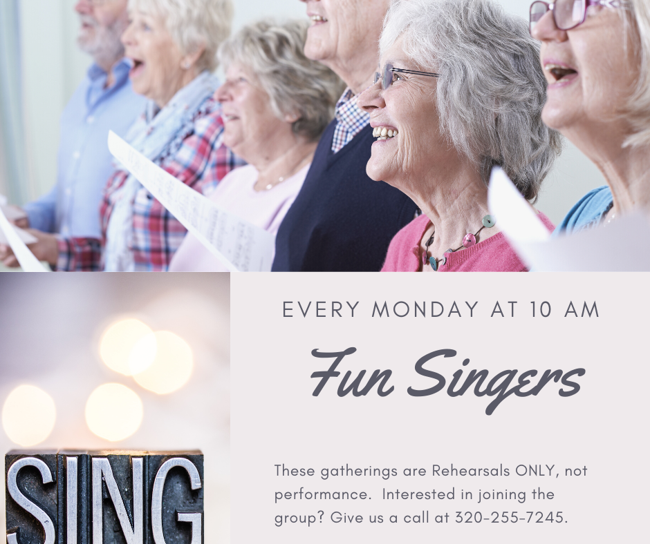 Sign up for Trip to Minnetonka, Santa to a Senior program, Fun Singers ...