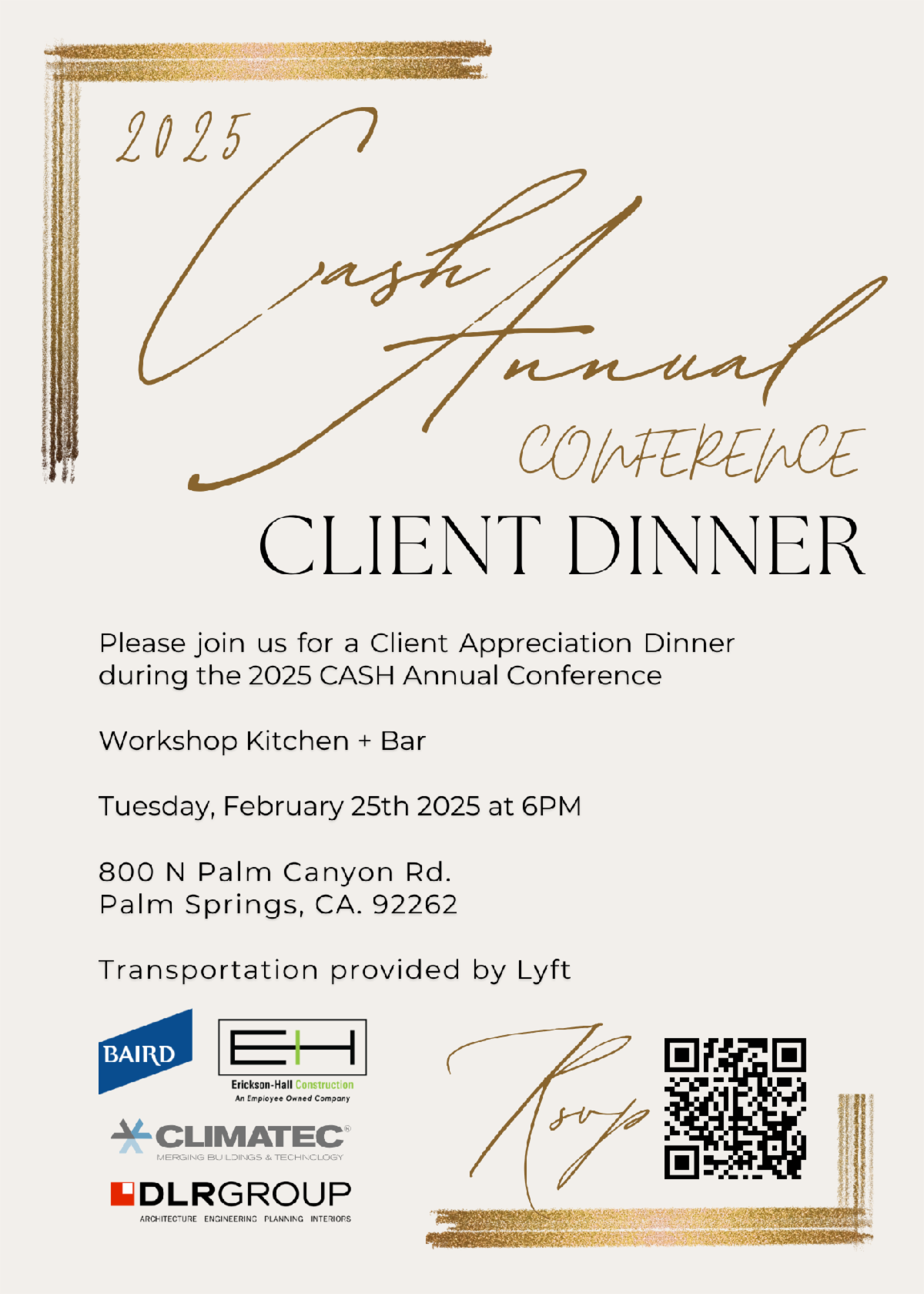 Save the Date- 2025 CASH Annual Conference Client Appreciation Dinner!