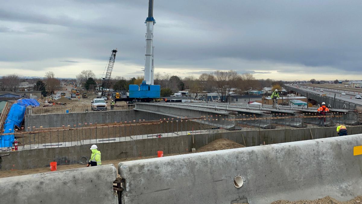 Ustick Overpass Update: Notus Canal Girders Placed