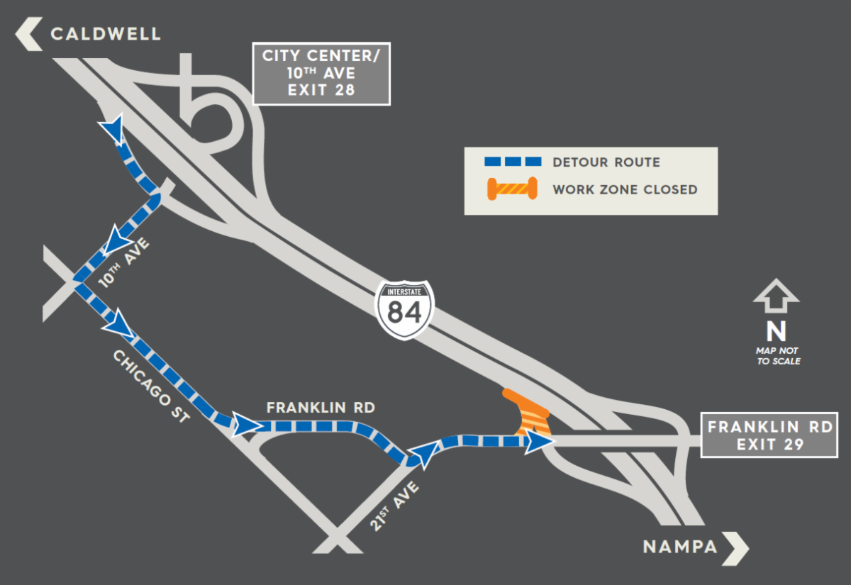 Overnight I-84 RAMP CLOSURES - August 5 and 7