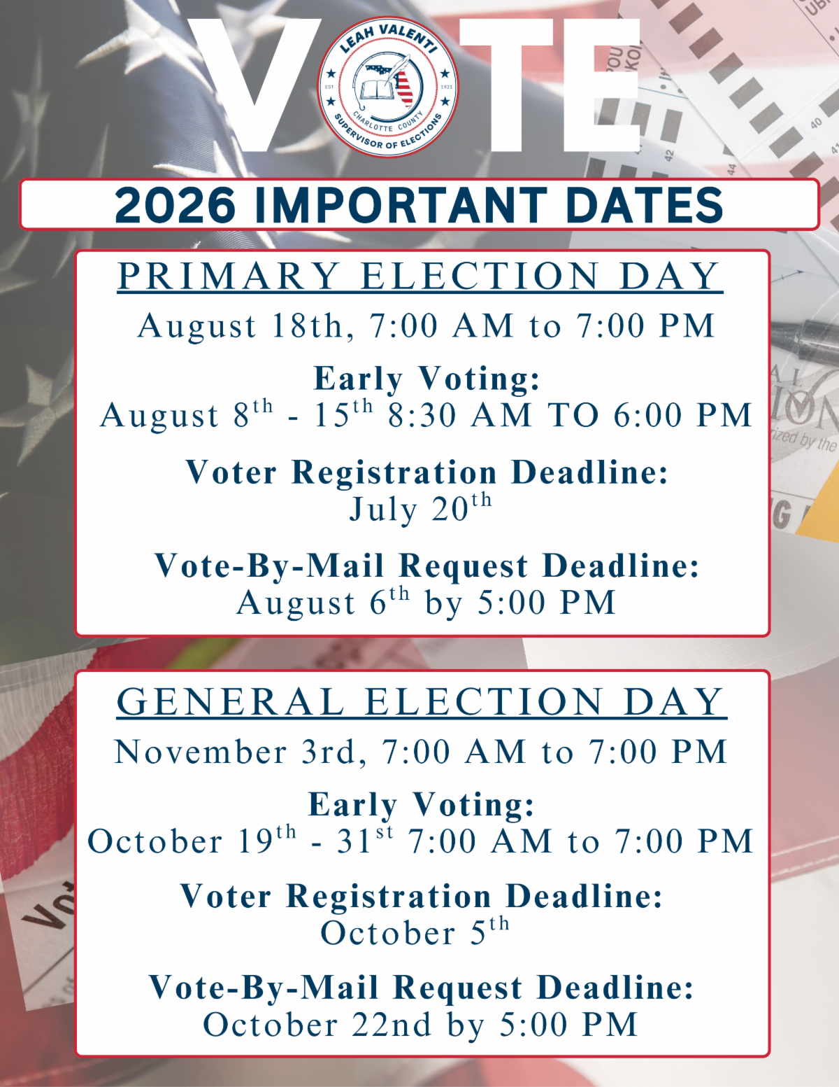 Reminder: The latest election news for you Charlotte County Voter