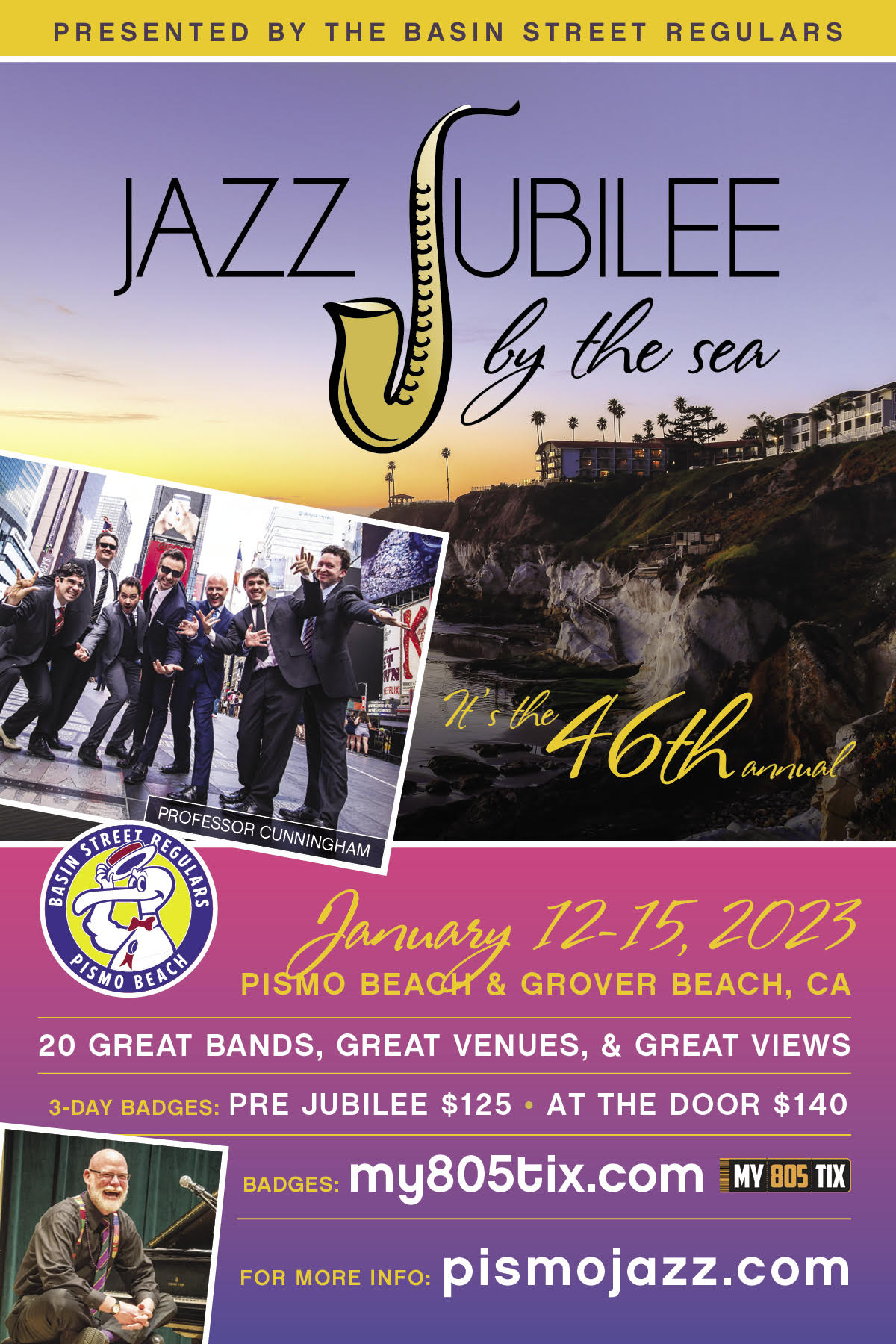 JAZZ JUBILEE by the SEA Last day for Early Bird Badges Music Lover