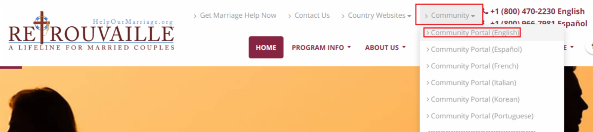 Welcome to the Retrouvaille International Website