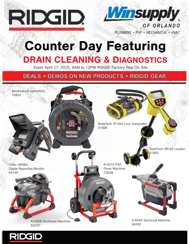 TODAY FROM 9-12: Join us for a counter day with Ridgid
