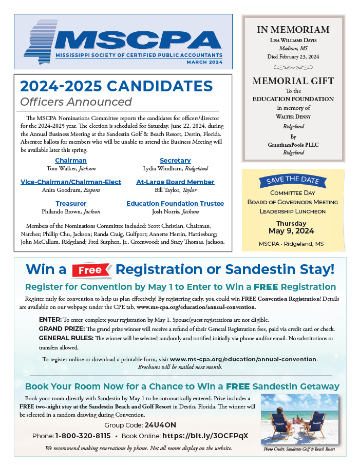 MSCPA Newsletter: March 2024