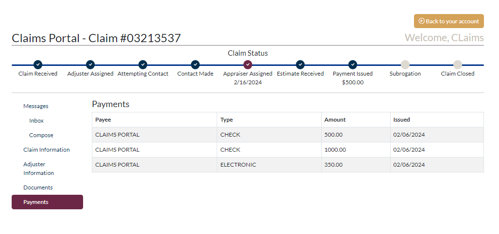 New Claims Portal Launches
