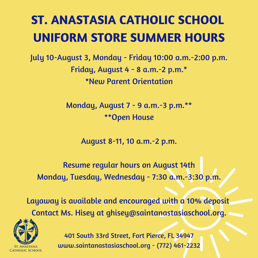 St. Anastasia Catholic School Summer News - 06.14.23