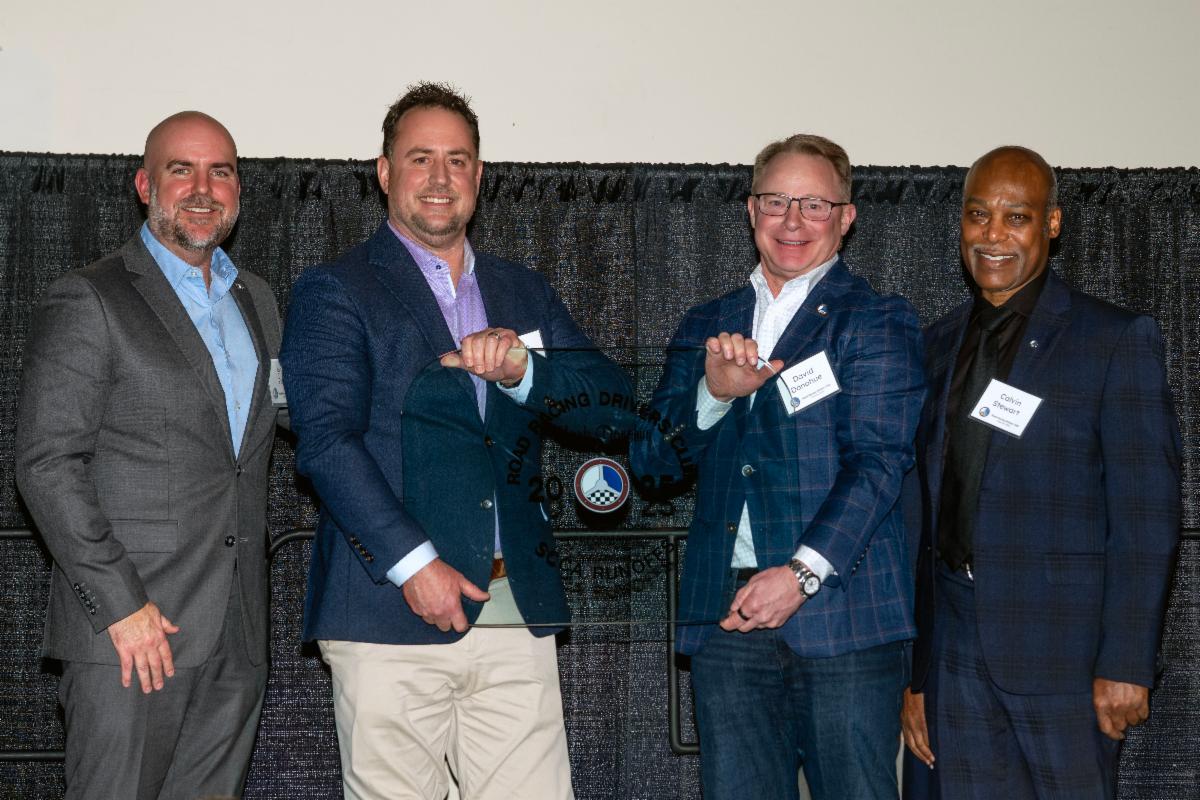 Jason Miller Presented with Mark Donohue Award by Road Racing Drivers ...