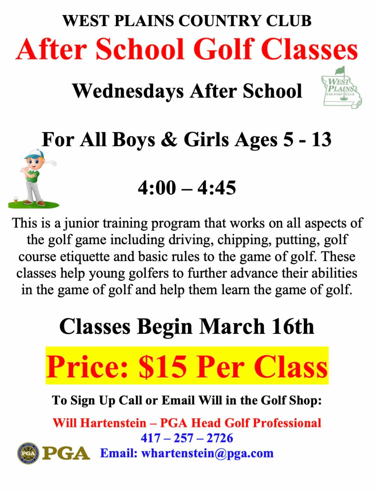 Golf Reminders / 2022 Annual Driving Range Plan / Spring Junior Golf ...