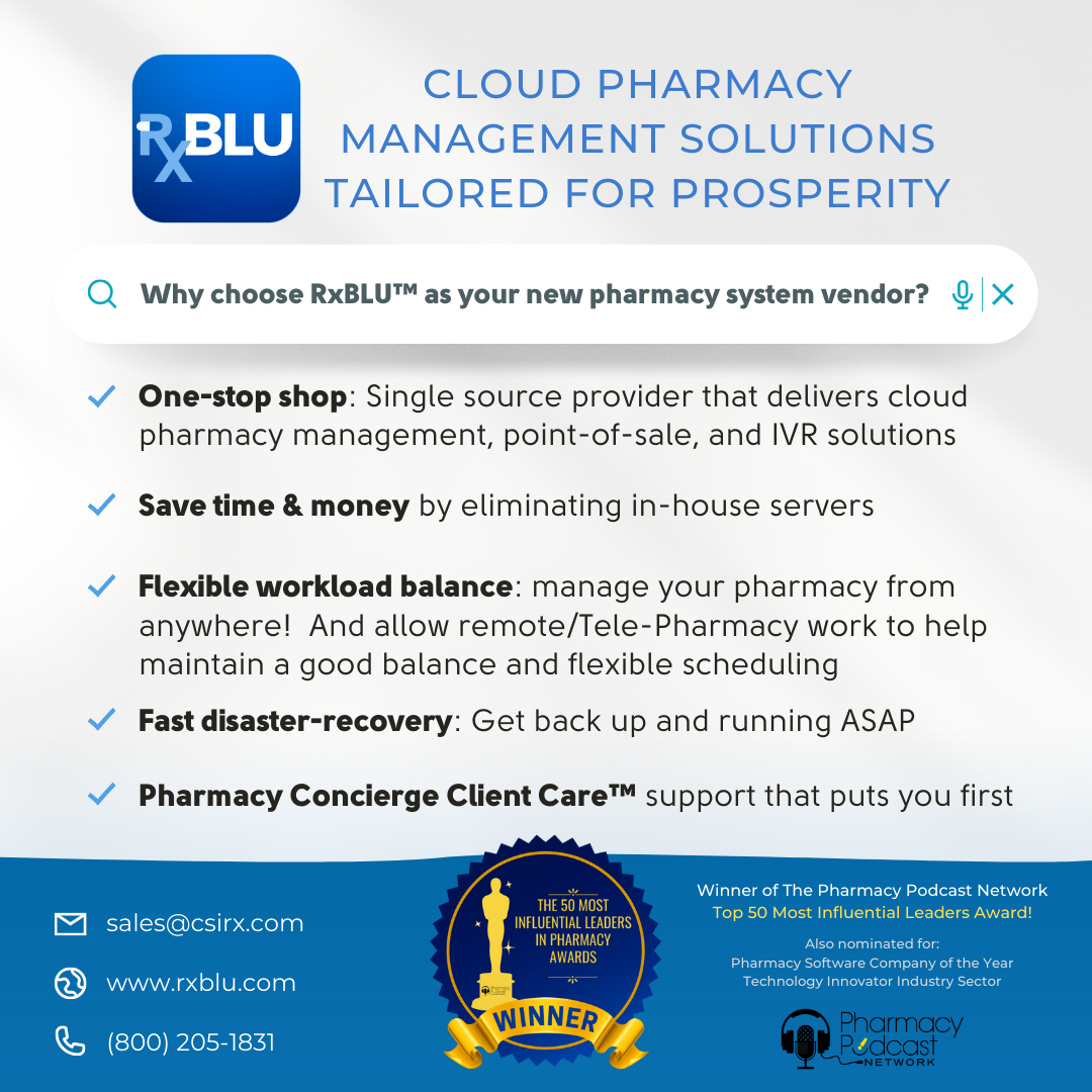Choose RxBLU for you Pharmacy Software