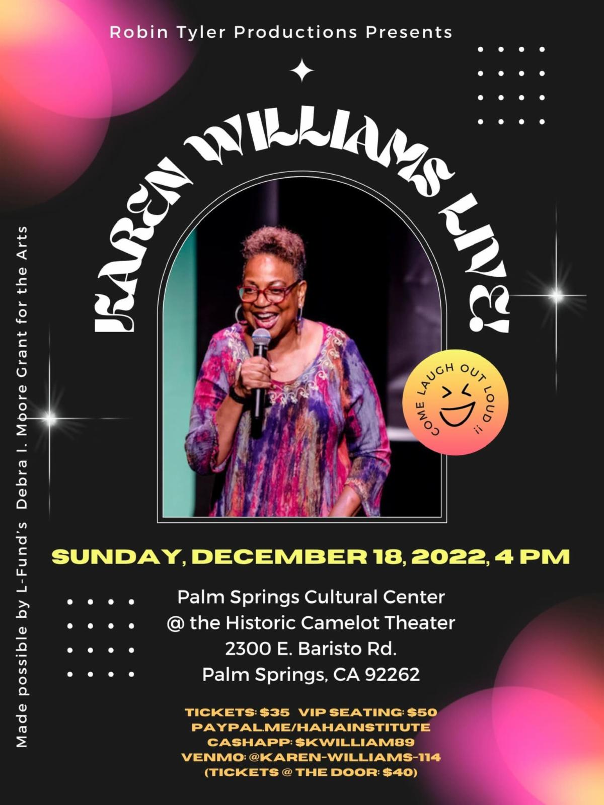 Karen Williams Dec 18th, Thanksgiving Potluck, Wild Lights at the Zoo ...