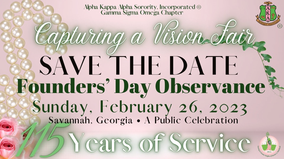 AKA-GSO Save the Date Founders' Day, Dues, M.A.R.T.H.A., Announcements ...